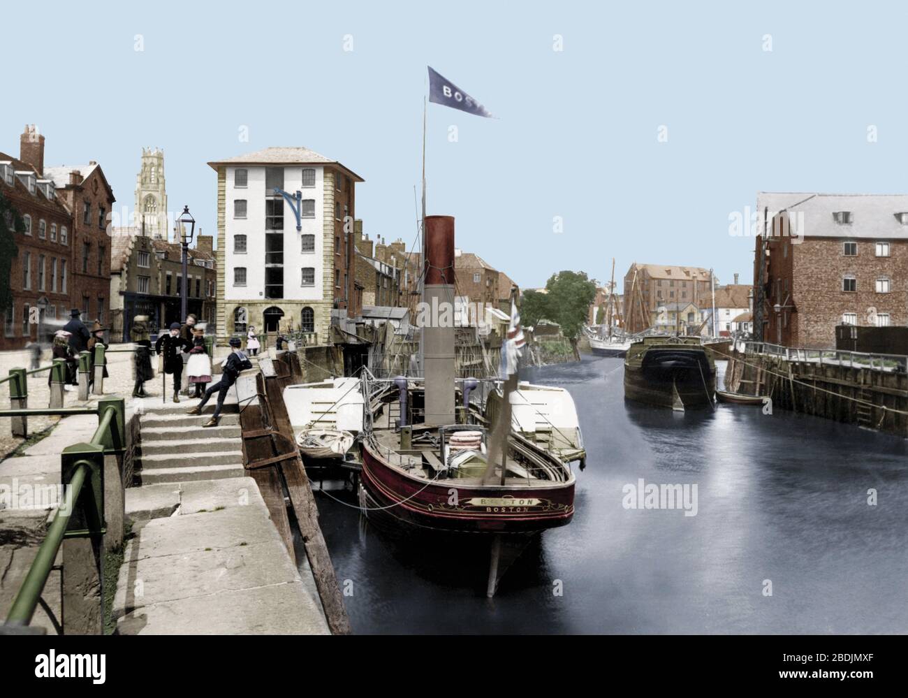 Boston, Doughty Quay 1890 Stock Photo - Alamy