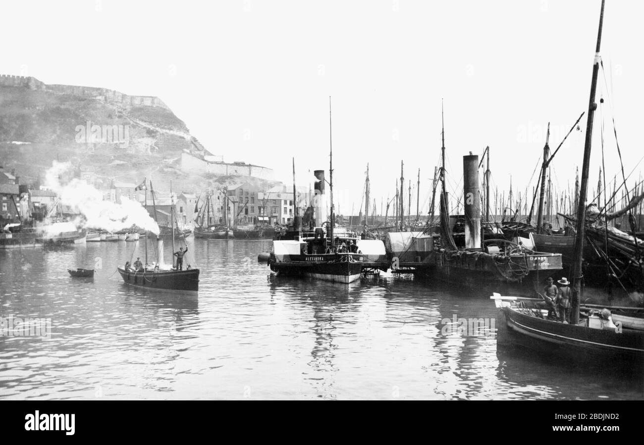 Scarborough, Castle Docks 1890 Stock Photo - Alamy