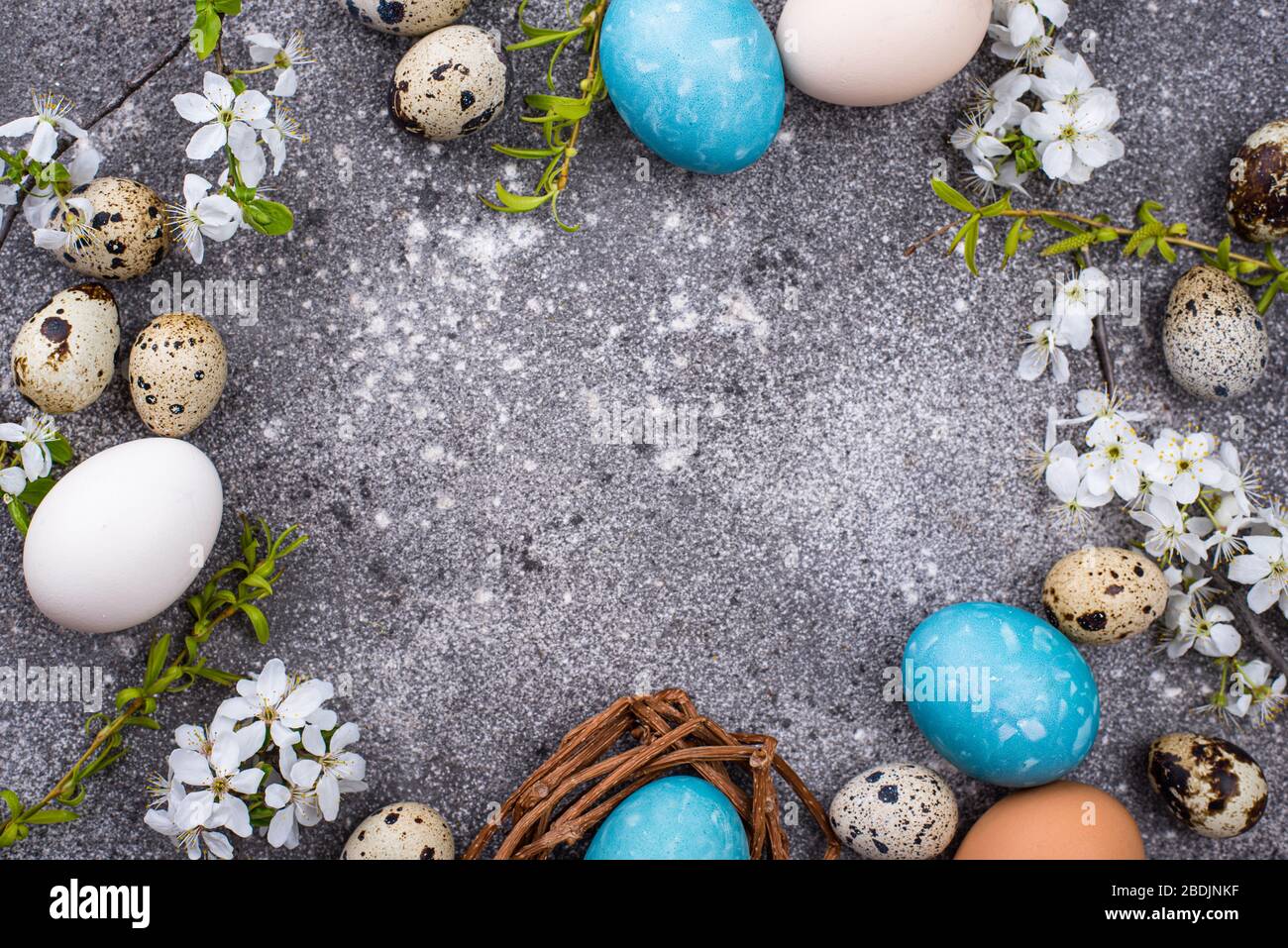 Easter eggs in blue color Stock Photo - Alamy