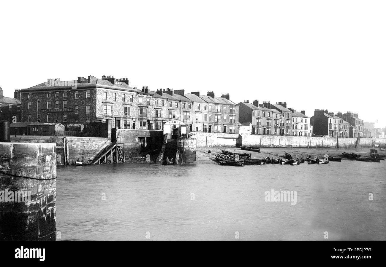 Hartlepool, East, from Ferry Landing 1886 Stock Photo - Alamy