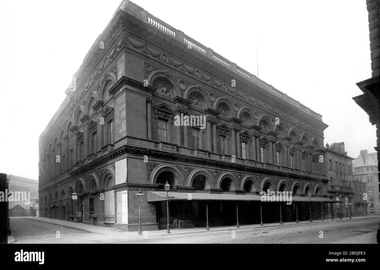 Manchester, Free Trade Hall c1885 Stock Photo - Alamy