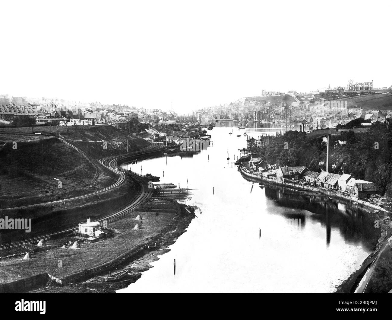 Whitby, from Lar Pool c1881 Stock Photo - Alamy