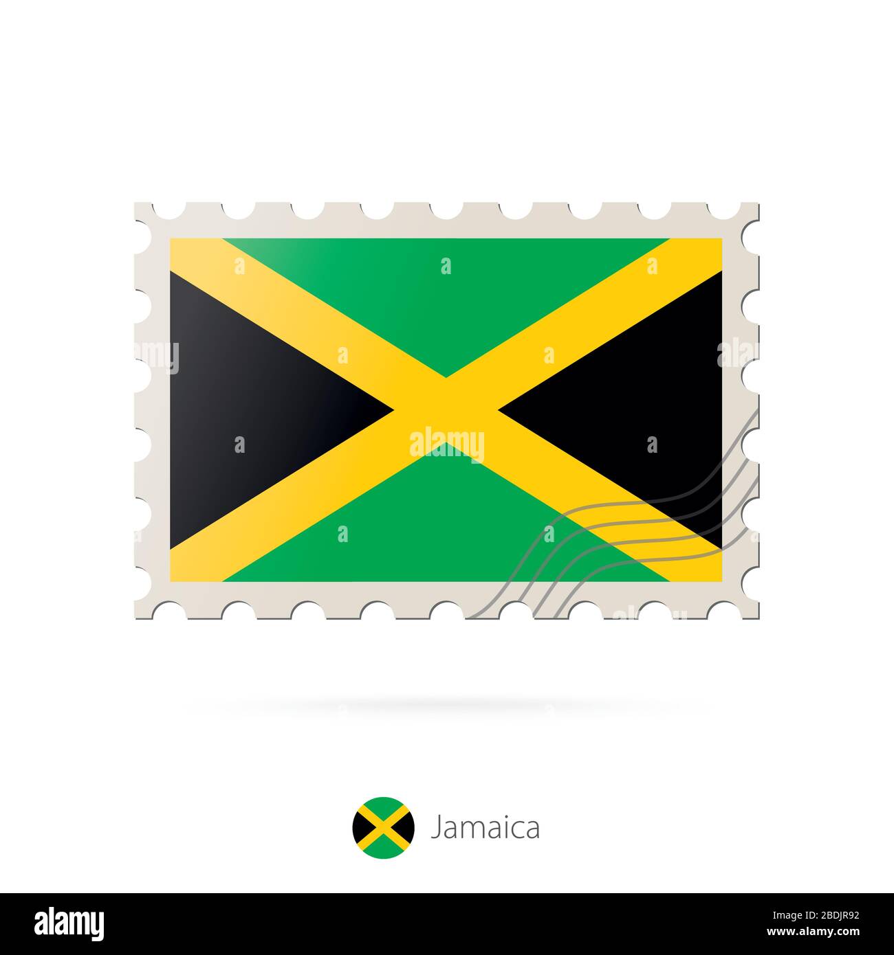 Postage stamp with the image of Jamaica flag. Jamaica Flag Postage on ...