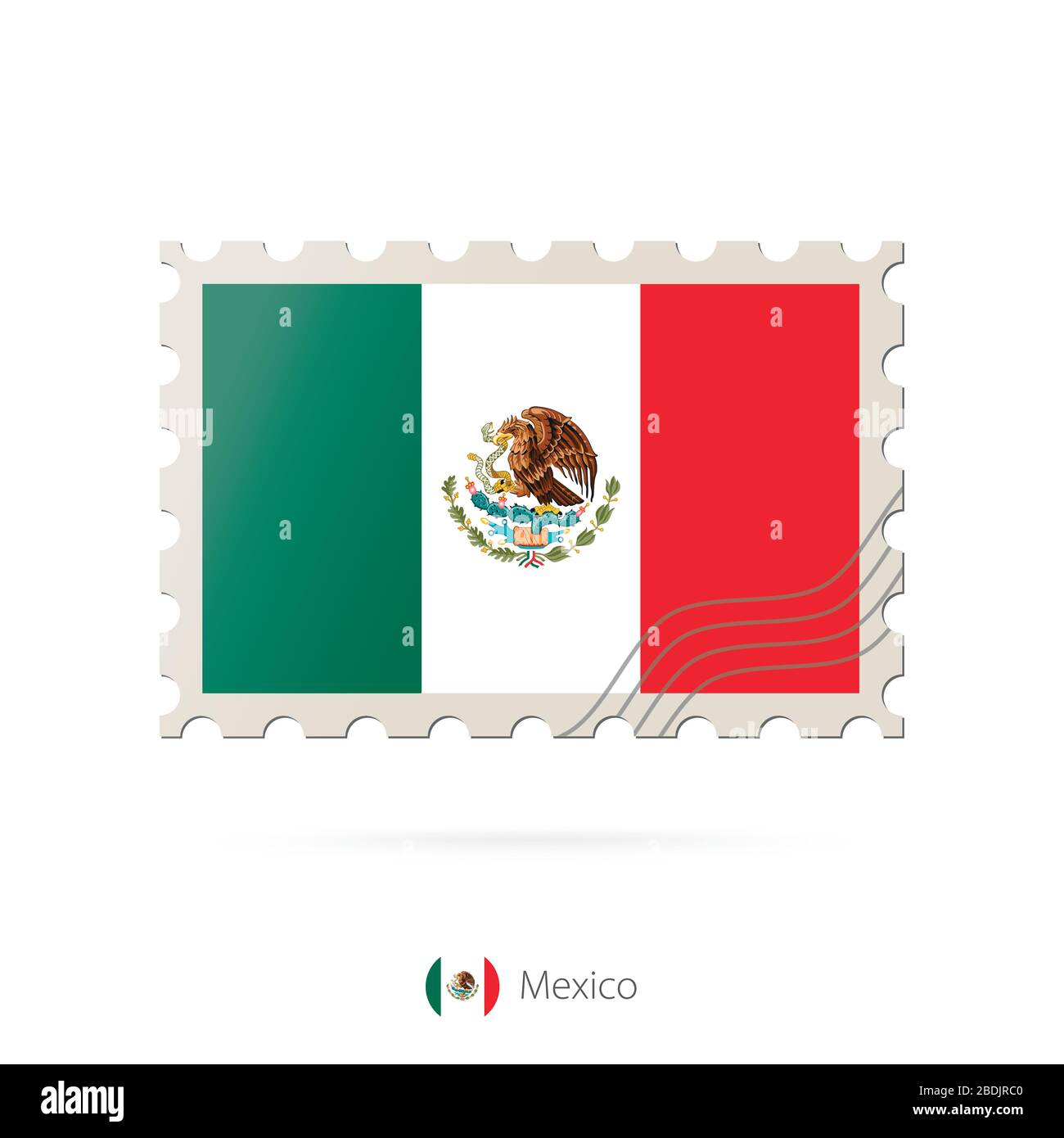Postage stamp with the image of Mexico flag. Mexico Flag Postage on ...