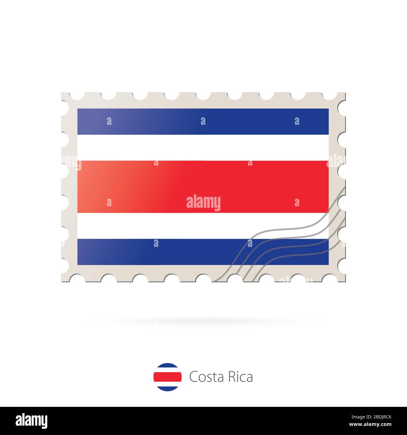 Postage stamp with the image of Costa Rica flag. Costa Rica Flag ...