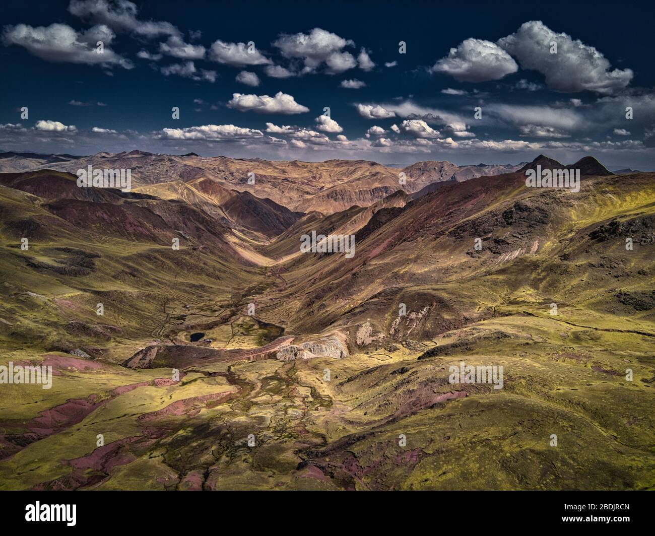 Aerial view of high-mountain landscape in Andes, South America Stock ...