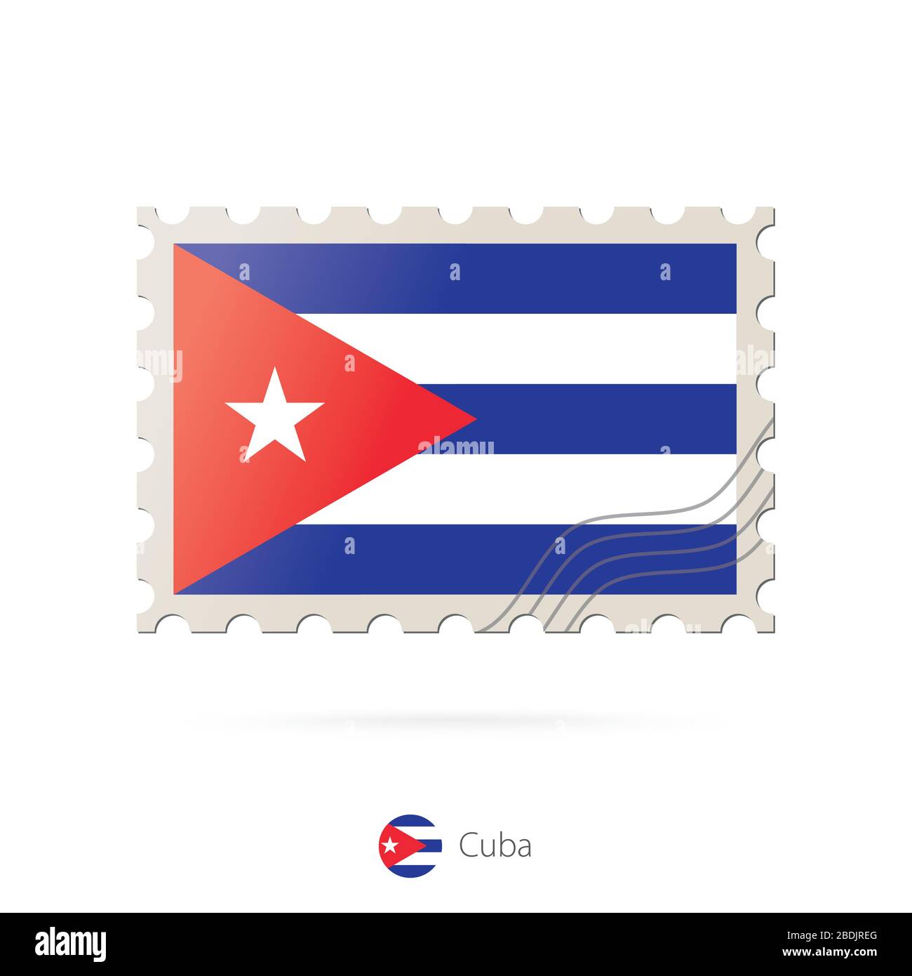 Postage stamp with the image of Cuba flag. Cuba Flag Postage on white ...