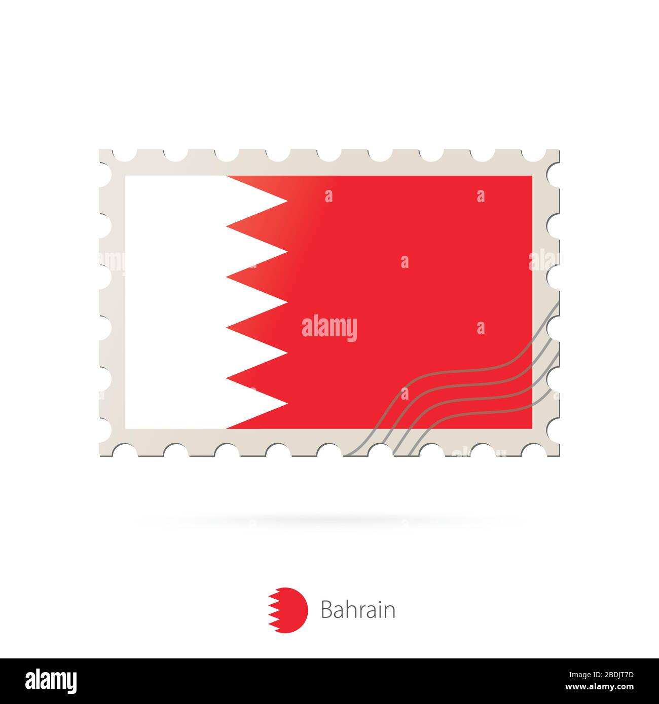 Postage stamp with the image of Bahrain flag. Bahrain Flag Postage on ...