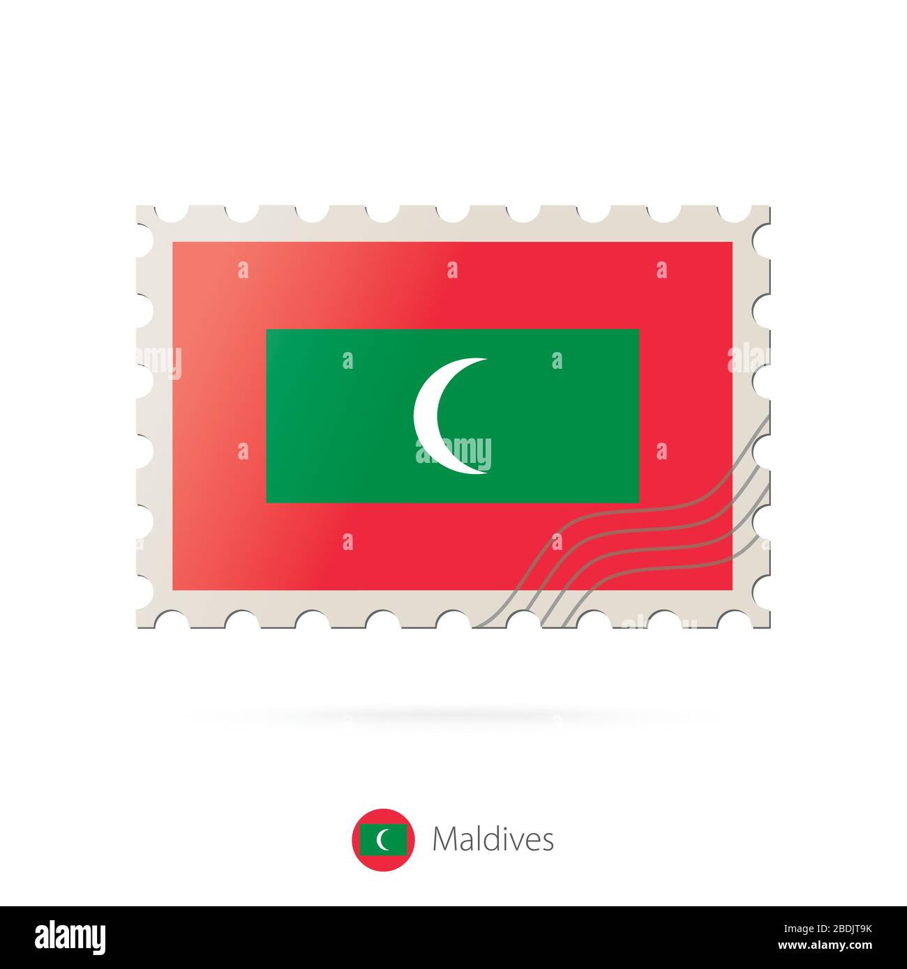 Postage stamp with the image of Maldives flag. Maldives Flag Postage on ...