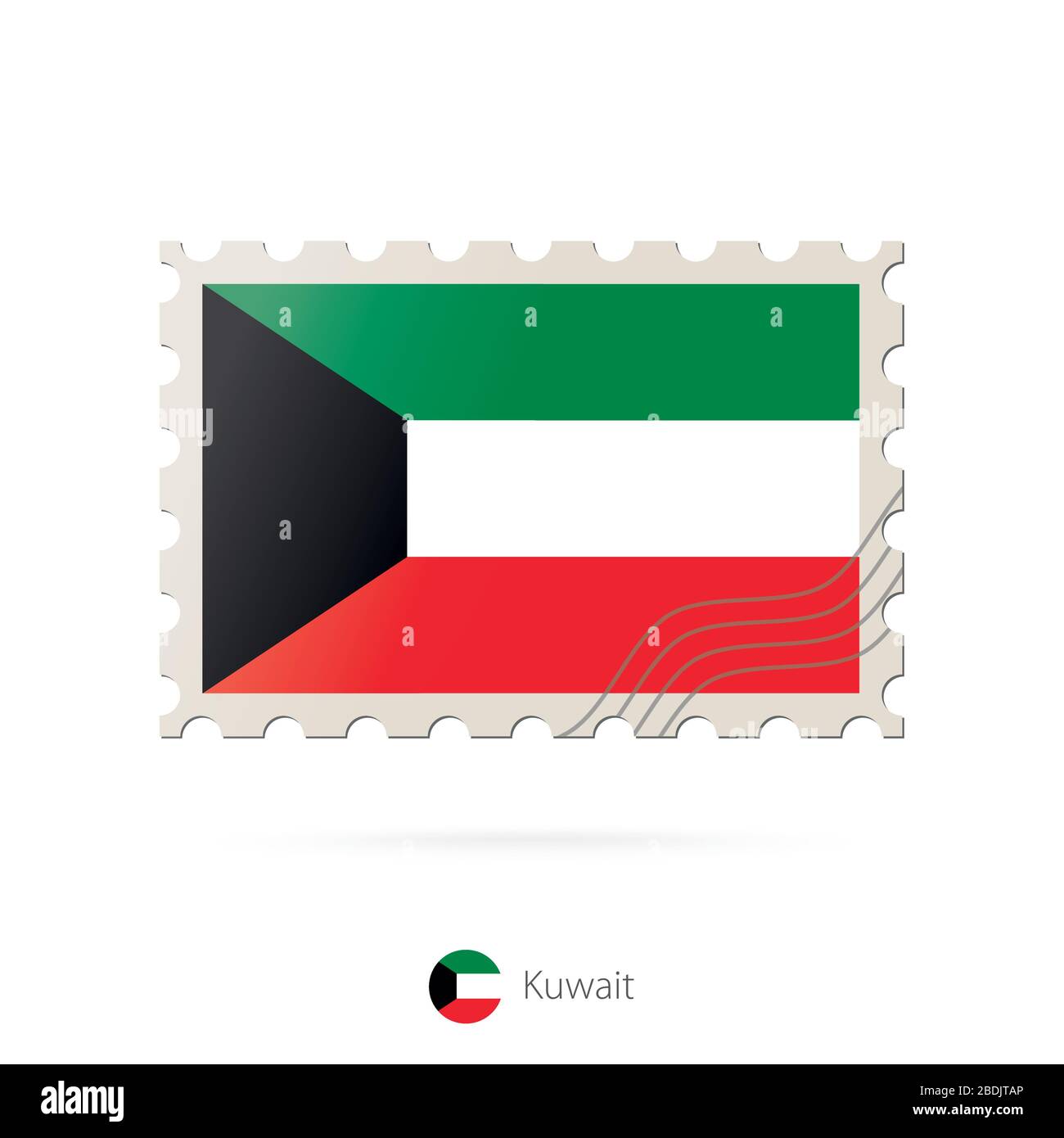 Postage stamp with the image of Kuwait flag. Kuwait Flag Postage on ...