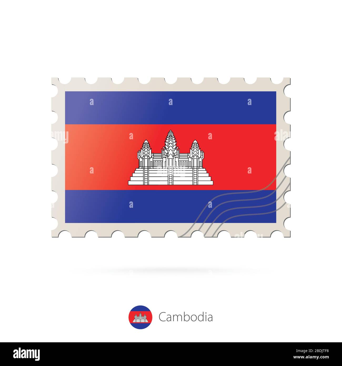 Postage stamp with the image of Cambodia flag. Cambodia Flag Postage on ...