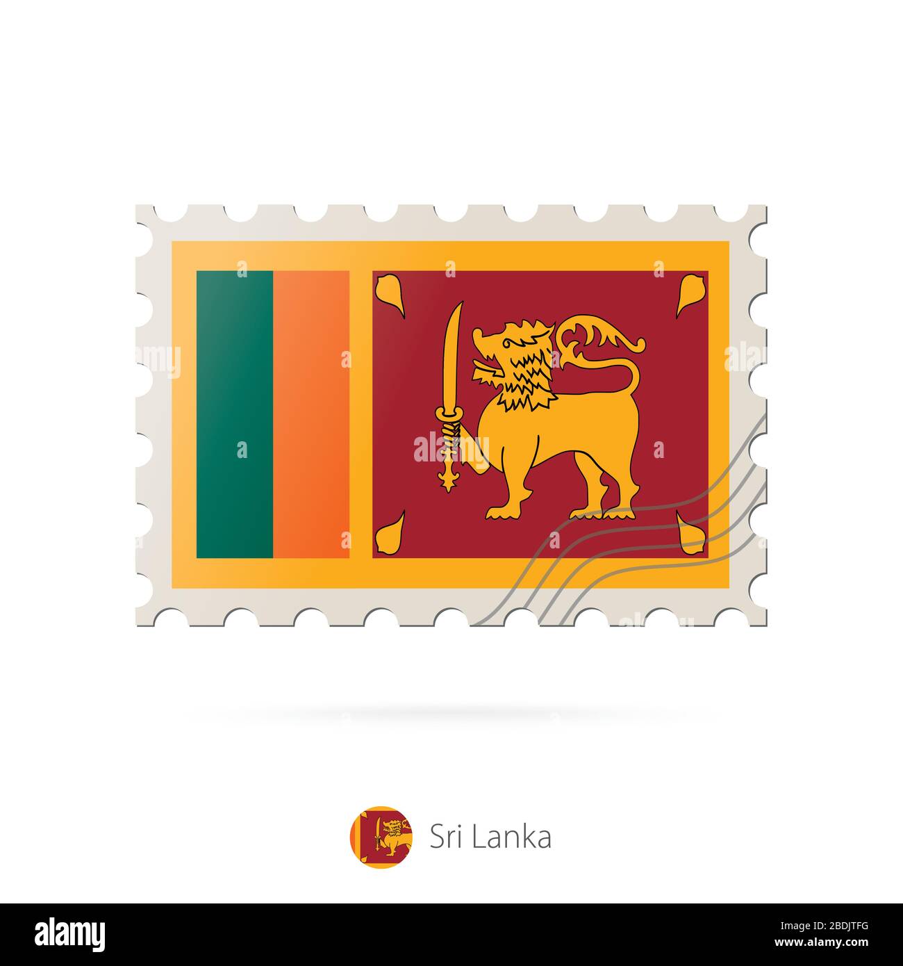 Postage stamp with the image of Sri Lanka flag. Sri Lanka Flag Postage ...