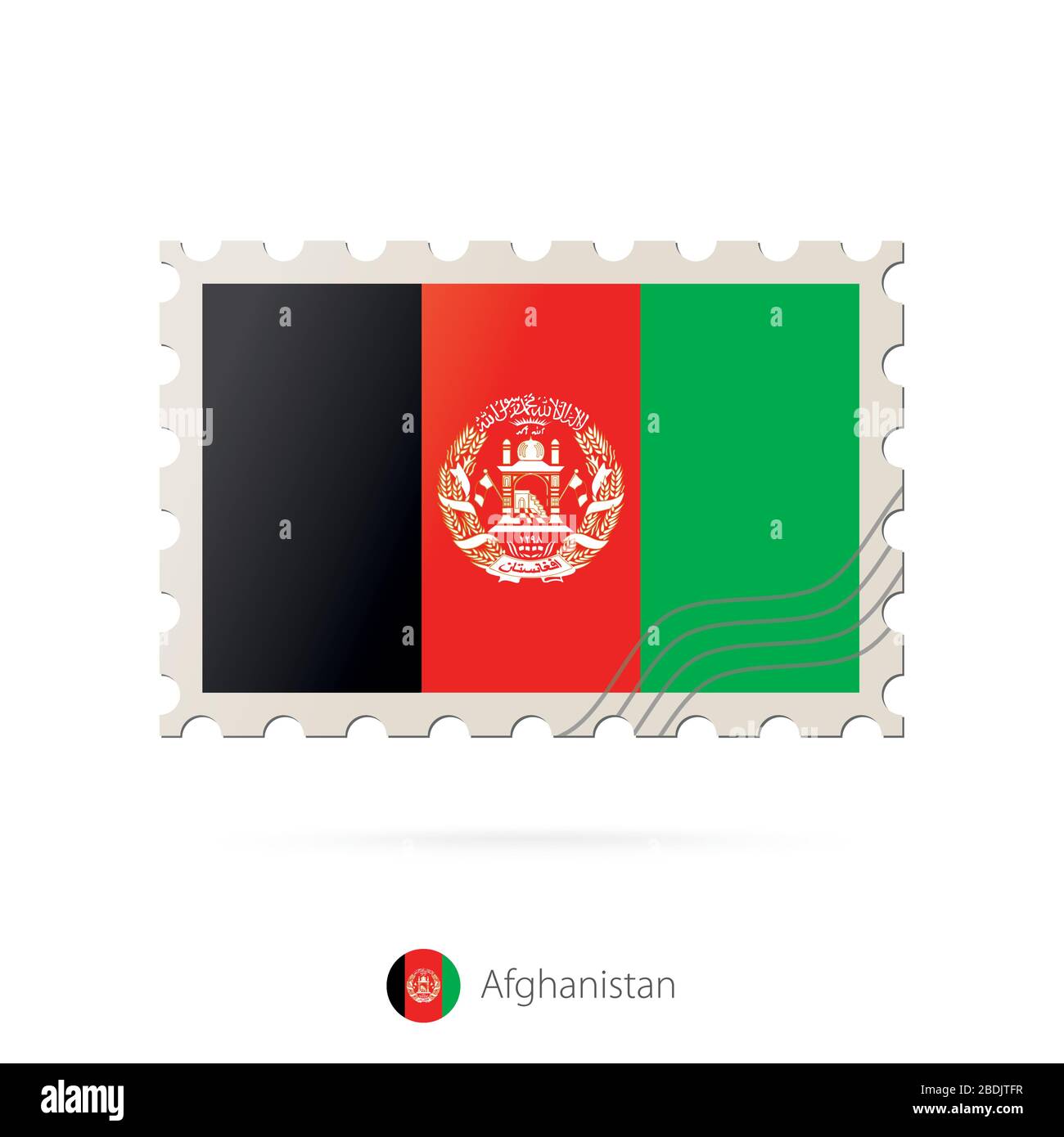 Postage stamp with the image of Afghanistan flag. Afghanistan Flag ...