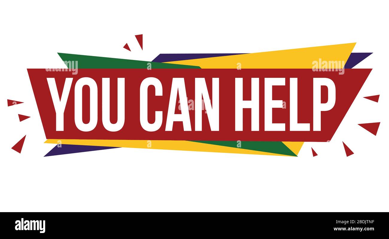 You can help banner design on white background, vector illustration ...