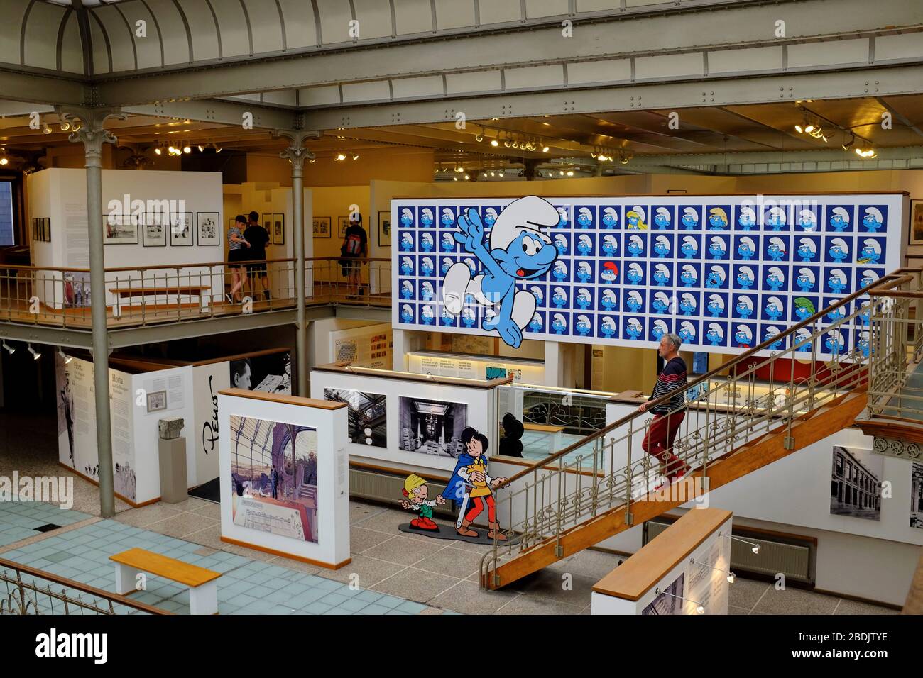 The images of The Smurfs display in Belgian Comic Strip Center.Brussels ...