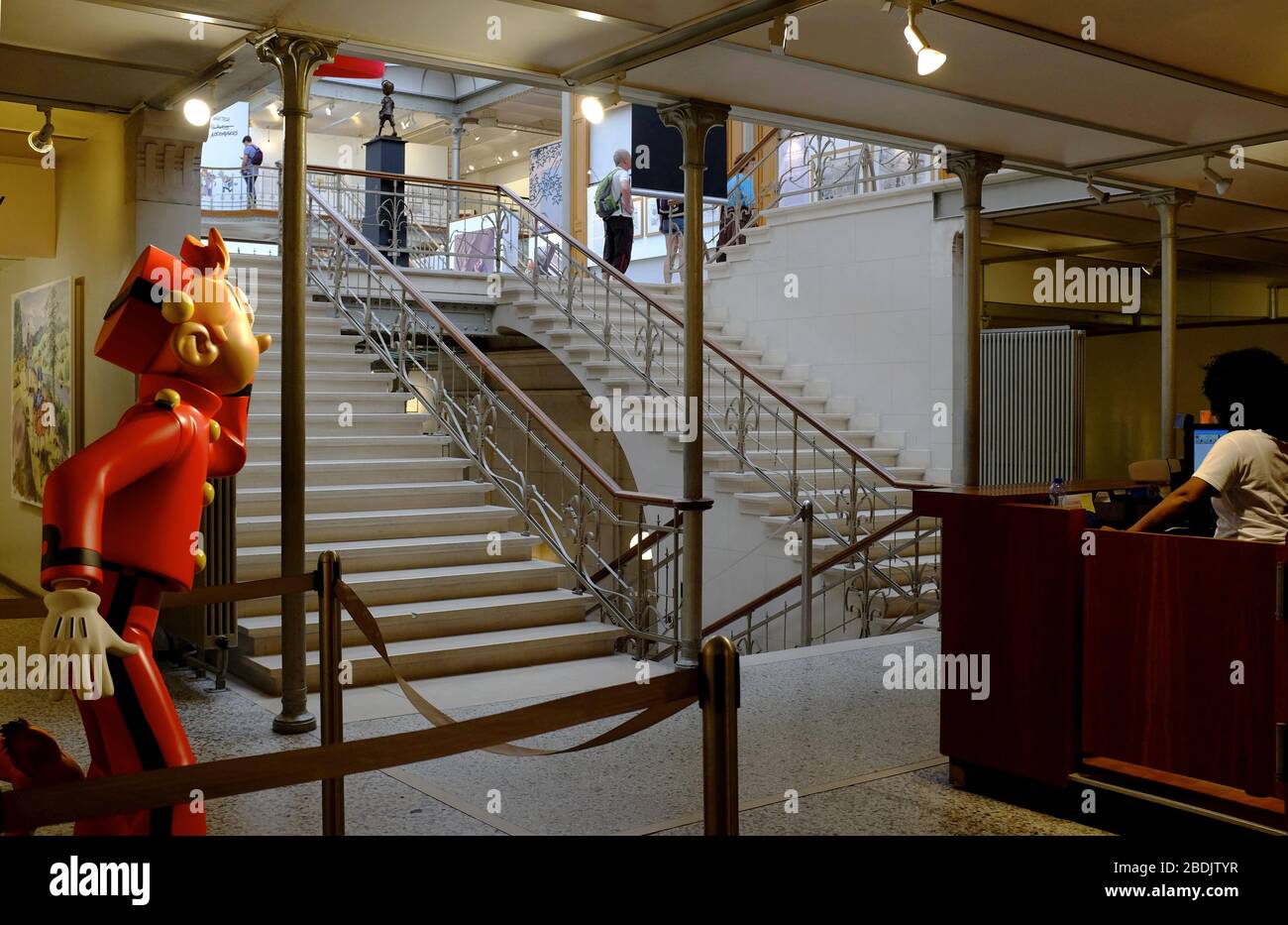 The statue of Belgian comics series character Spirou display in Belgian ...