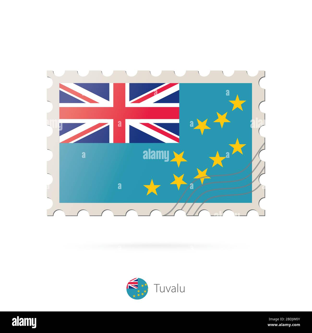 Postage stamp with the image of Tuvalu flag. Tuvalu Flag Postage on ...