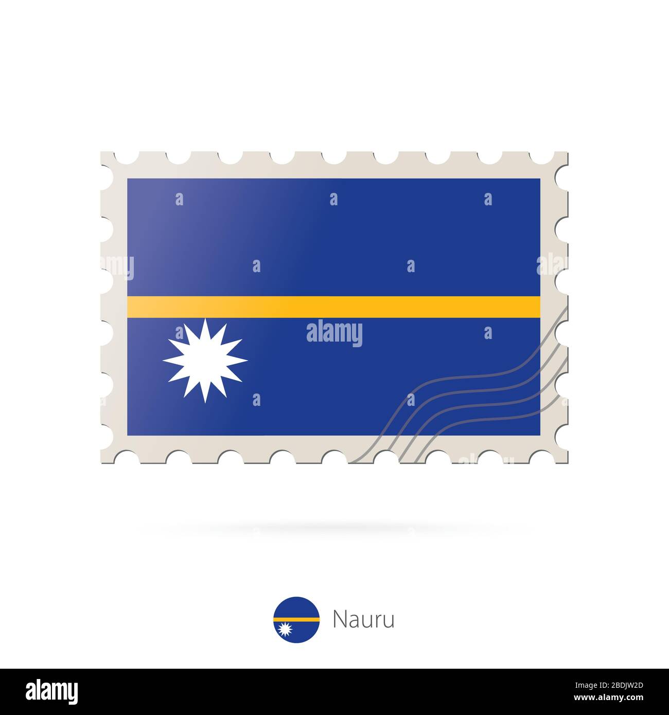 Postage stamp with the image of Nauru flag. Nauru Flag Postage on white ...