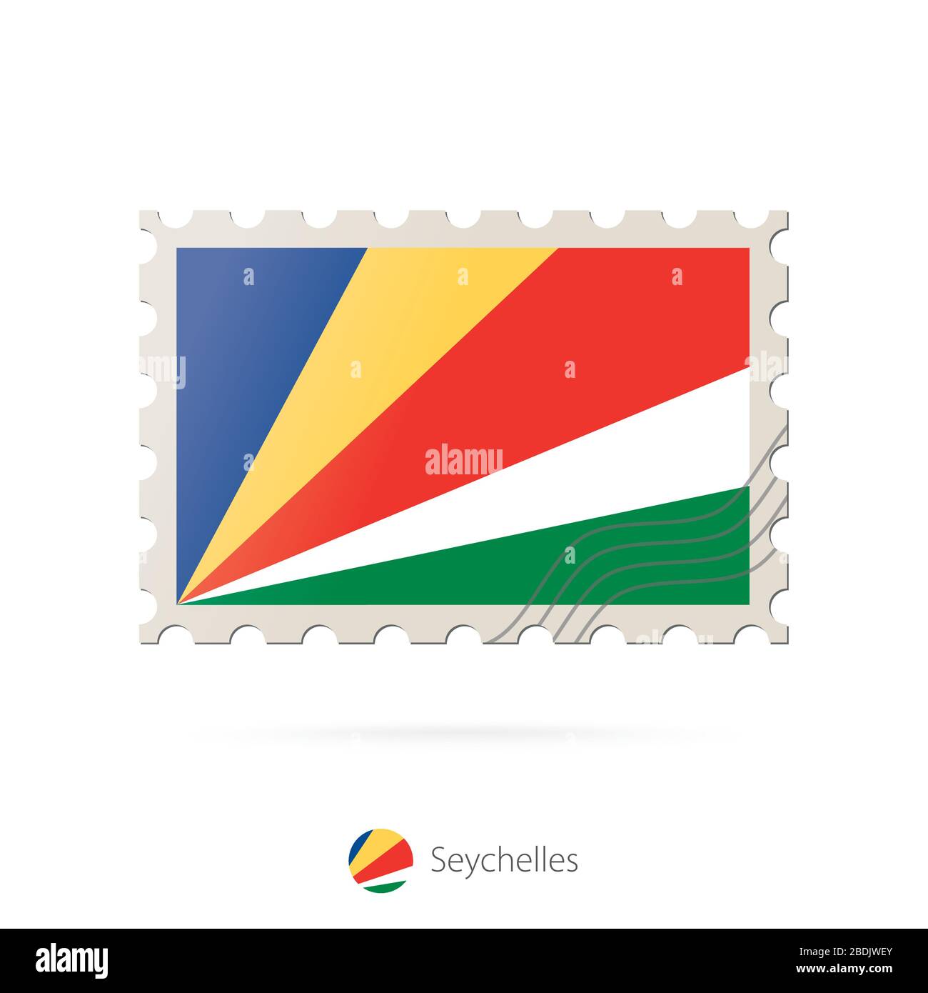 Postage stamp with the image of Seychelles flag. Seychelles Flag ...