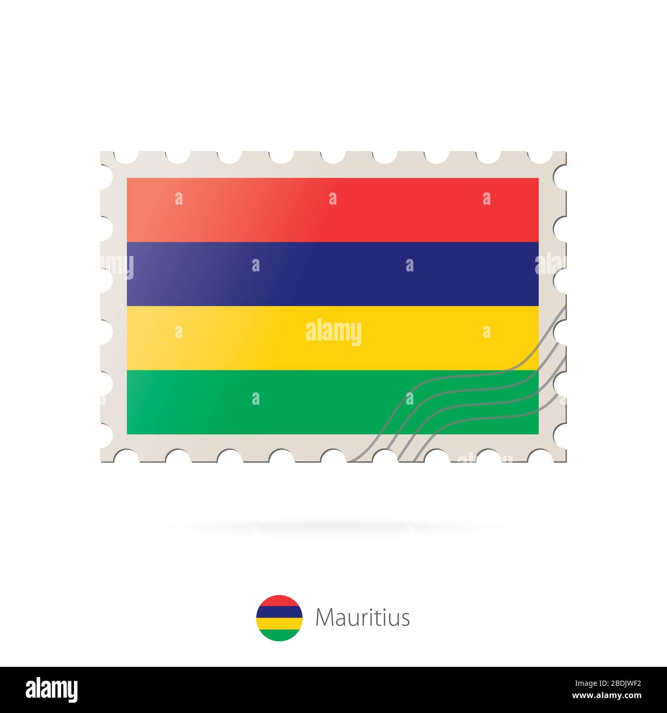 Postage stamp with the image of Mauritius flag. Mauritius Flag Postage ...