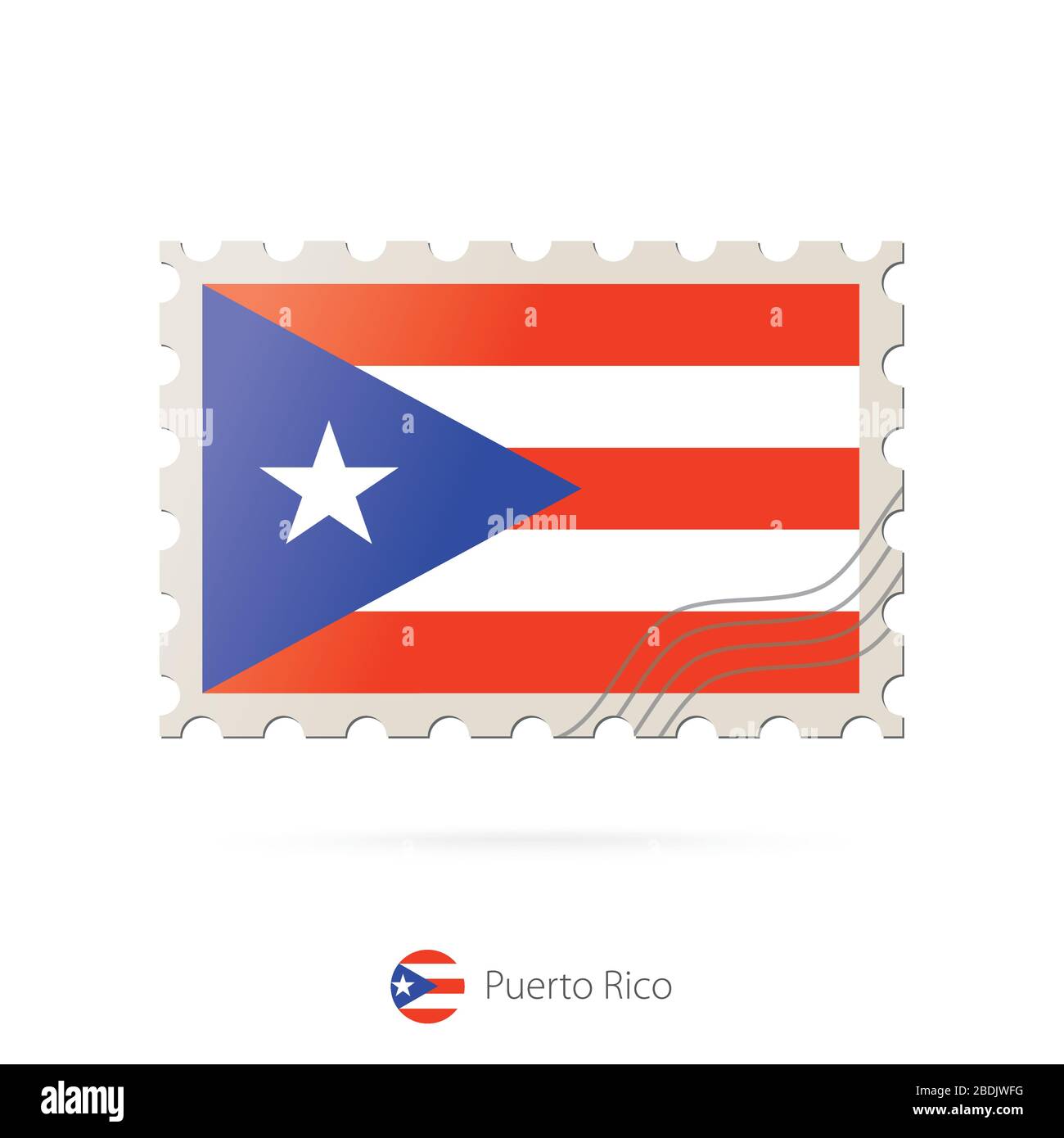 Postage stamp with the image of Puerto Rico flag. Puerto Rico Flag ...