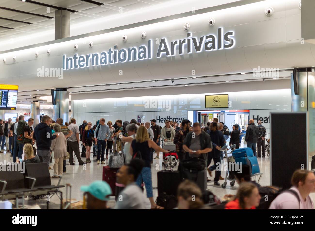 The arrival gate at London Heathrow Airport (LHR) in London England is ...