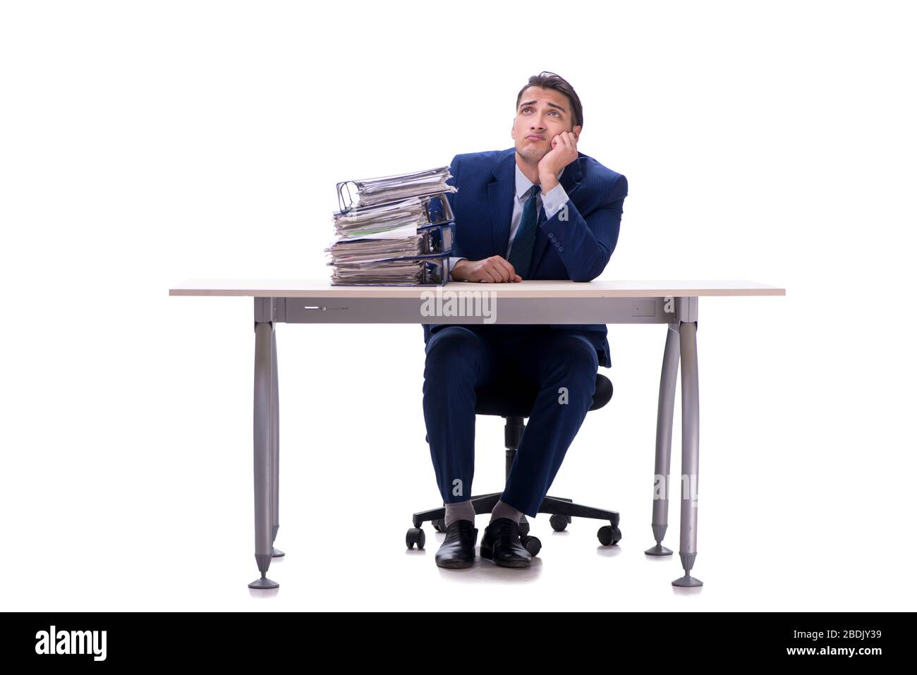 The employee working isolated on white background Stock Photo - Alamy