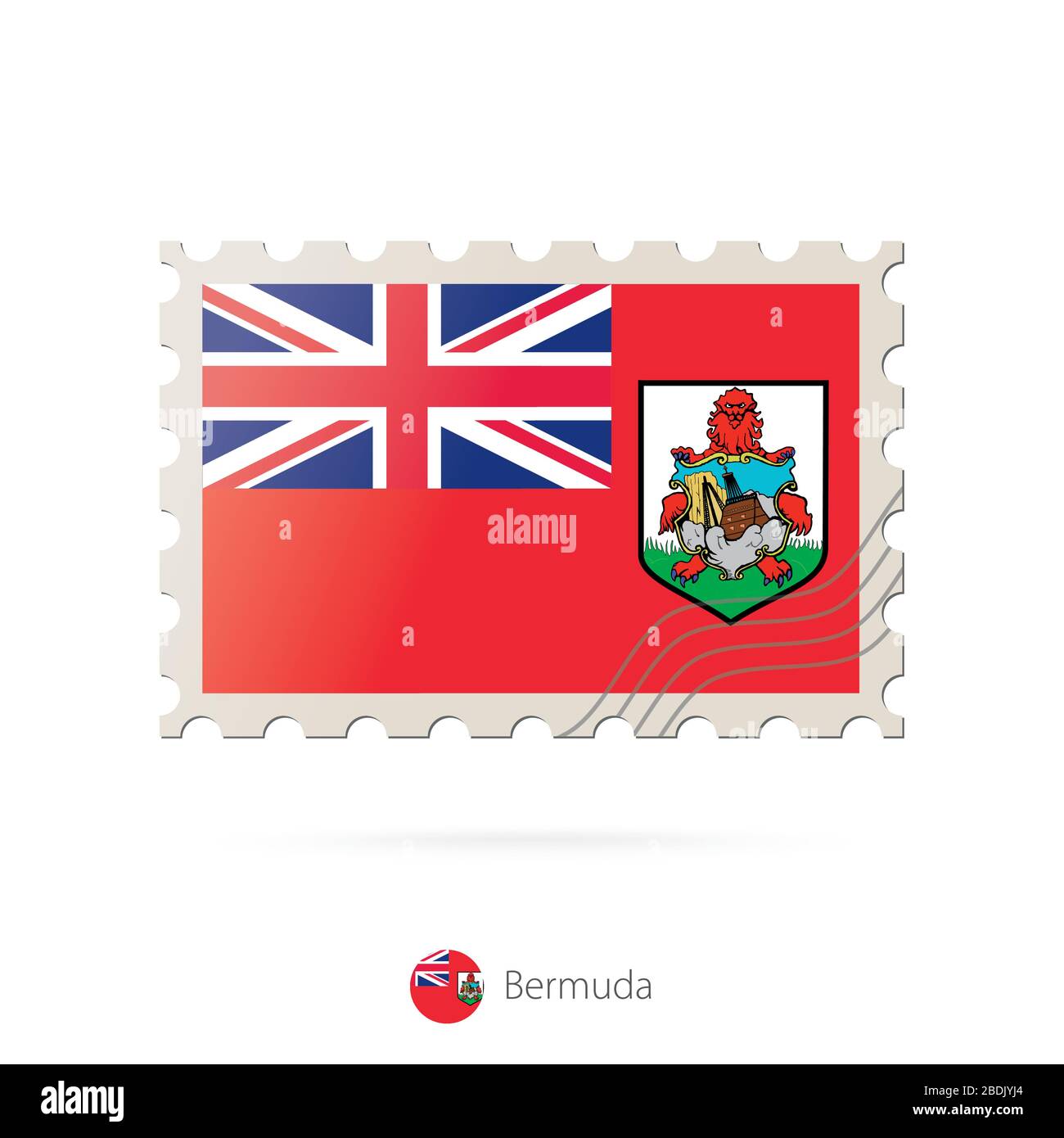 Postage stamp with the image of Bermuda flag. Bermuda Flag Postage on ...