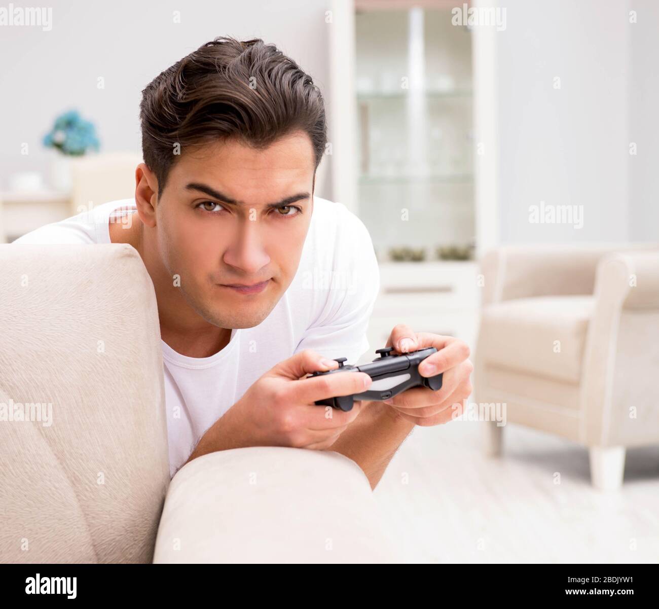 The man addicted to computer games Stock Photo - Alamy