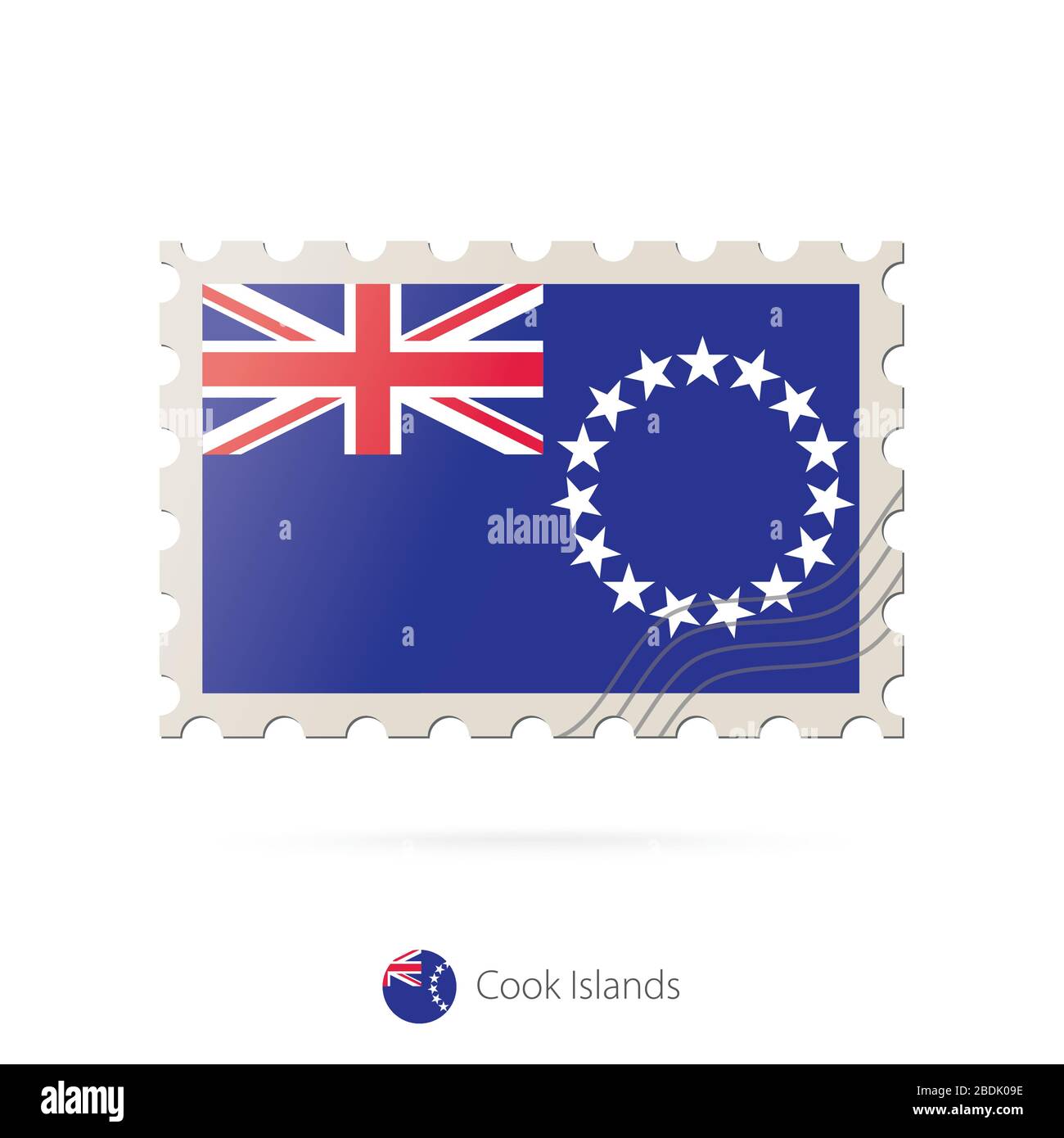 Postage stamp with the image of Cook Islands flag. Cook Islands Flag ...