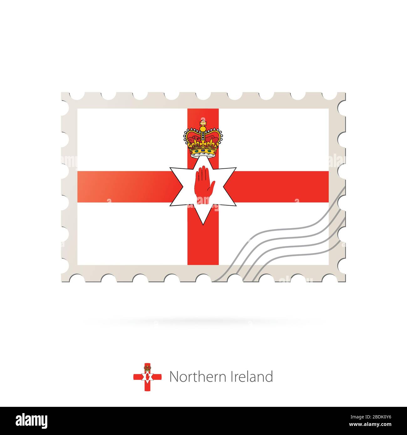 Postage stamp with the image of Northern Ireland flag. Northern Ireland ...