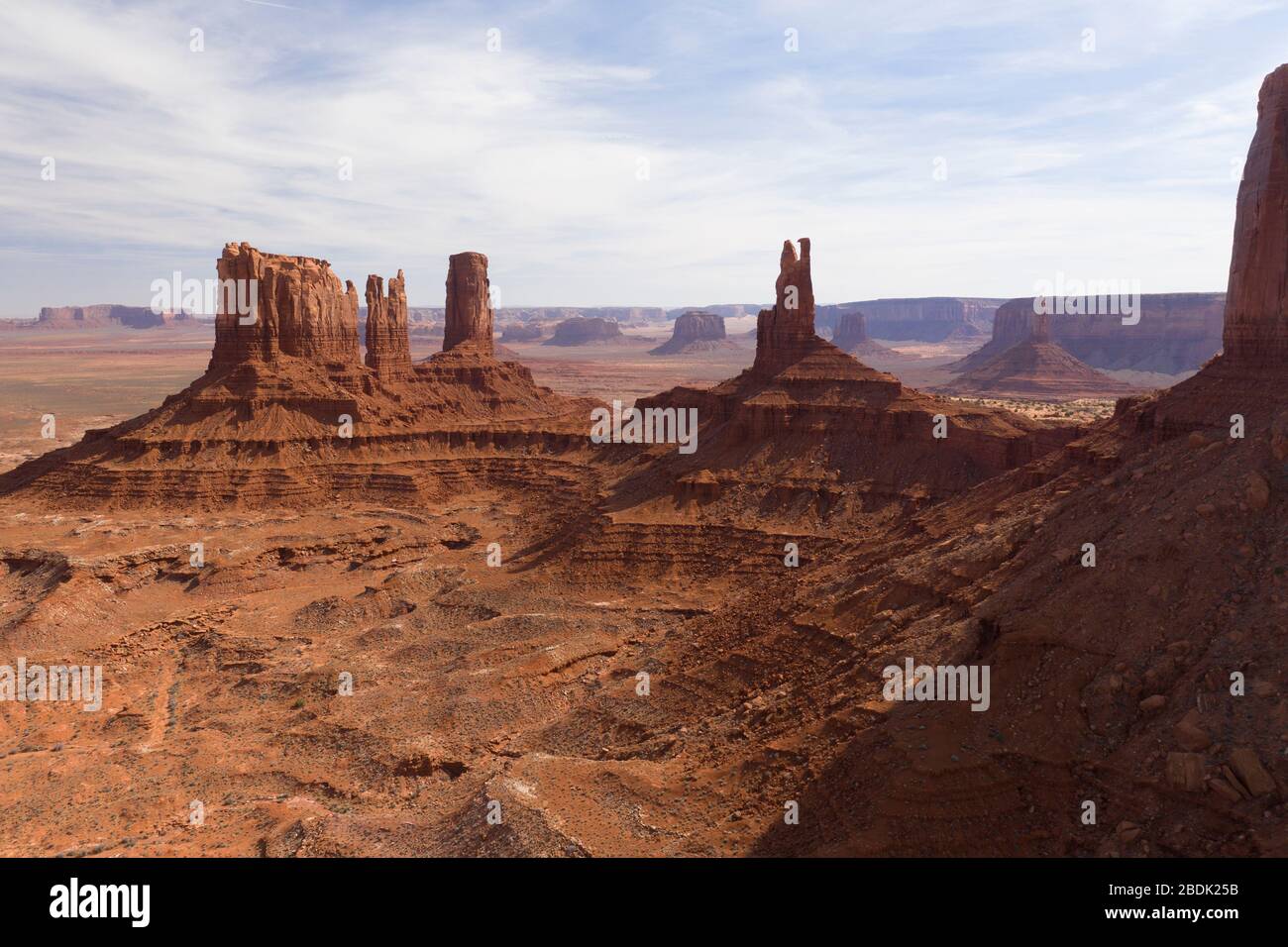 Aerial Panoramas of Desert Landscape of Iconic Monument Valley i Stock ...