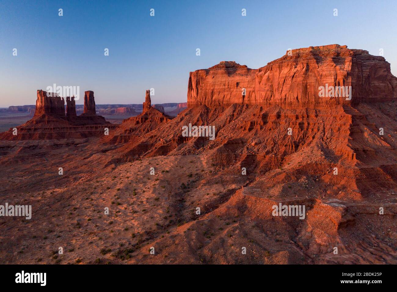 Aerial Panoramas of Desert Landscape of Iconic Monument Valley i Stock ...