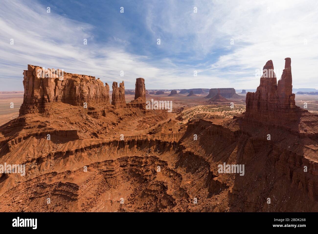Aerial Panoramas of Desert Landscape of Iconic Monument Valley i Stock ...