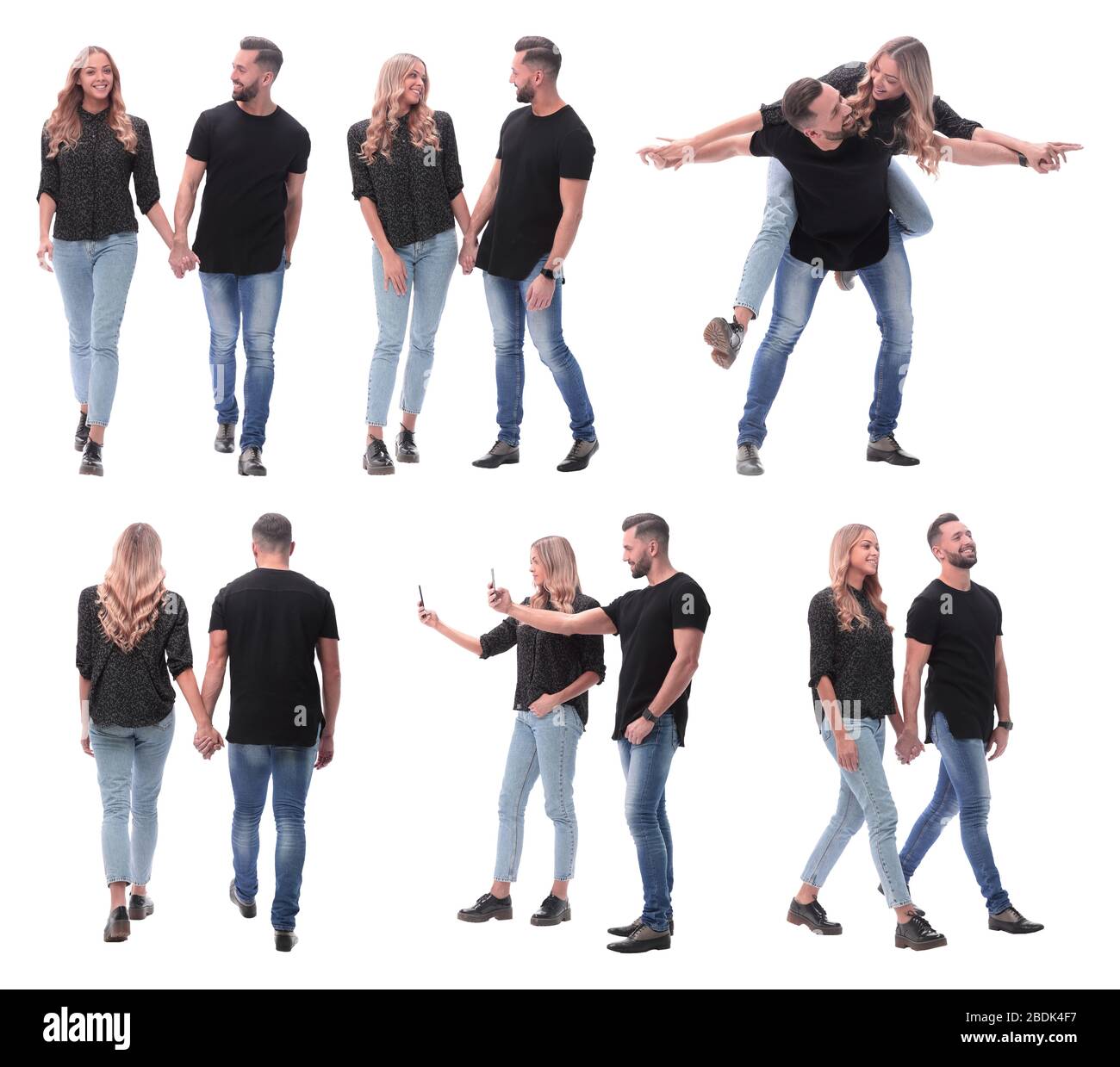 collage of photos of a beautiful young couple Stock Photo - Alamy