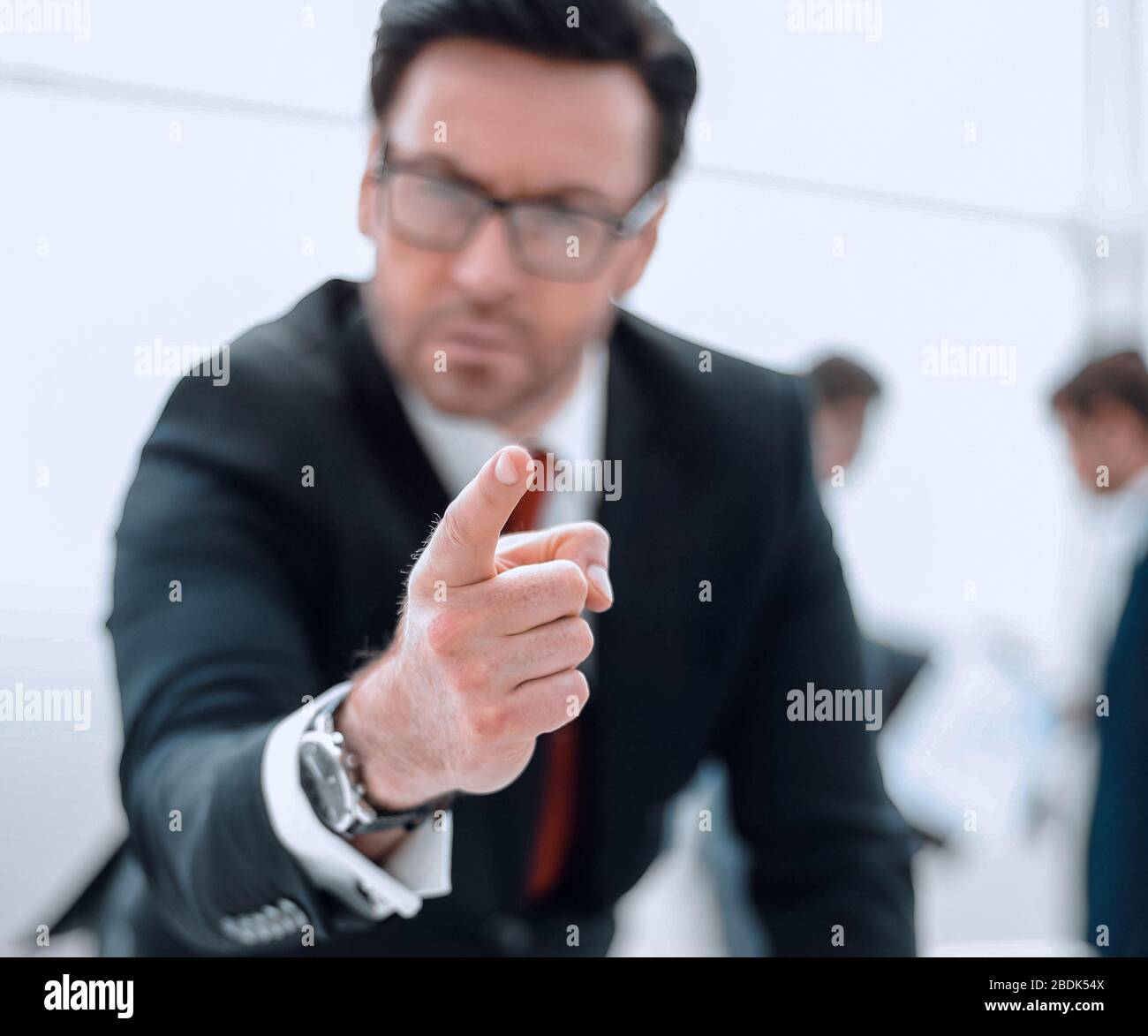 strict business owner pointing finger at you Stock Photo - Alamy
