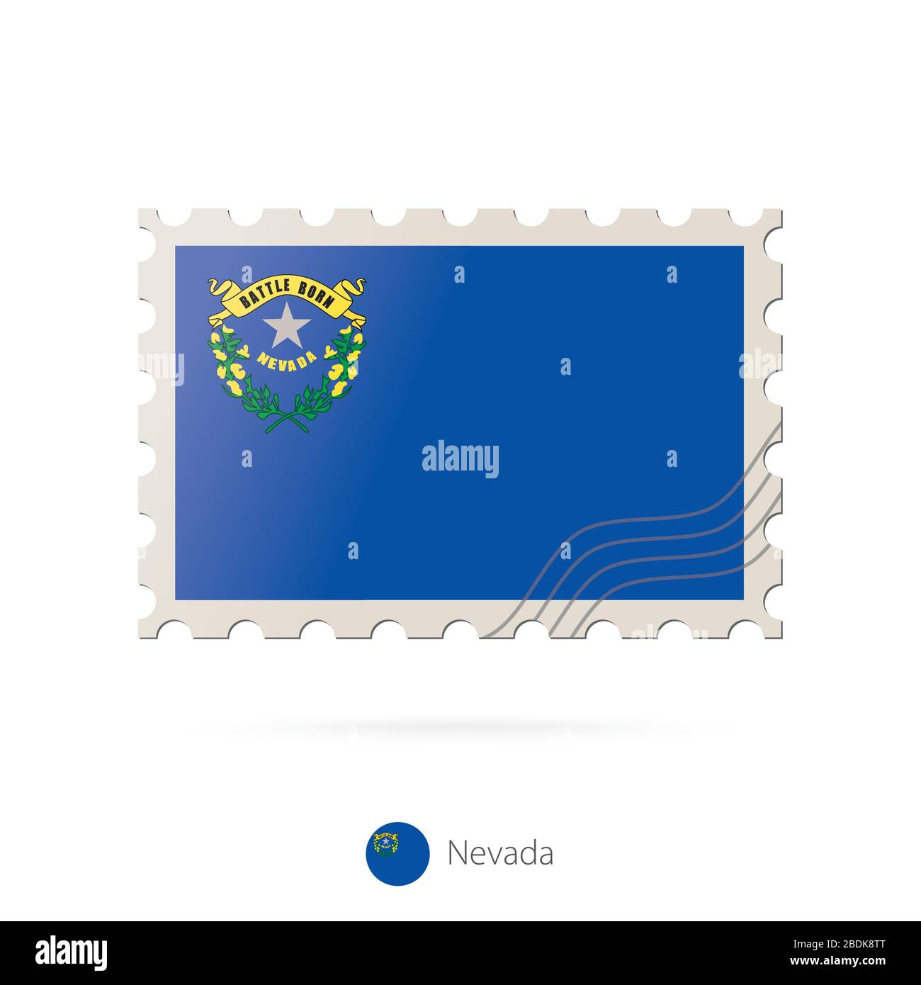 Postage stamp with the image of Nevada state flag. Nevada Flag Postage ...