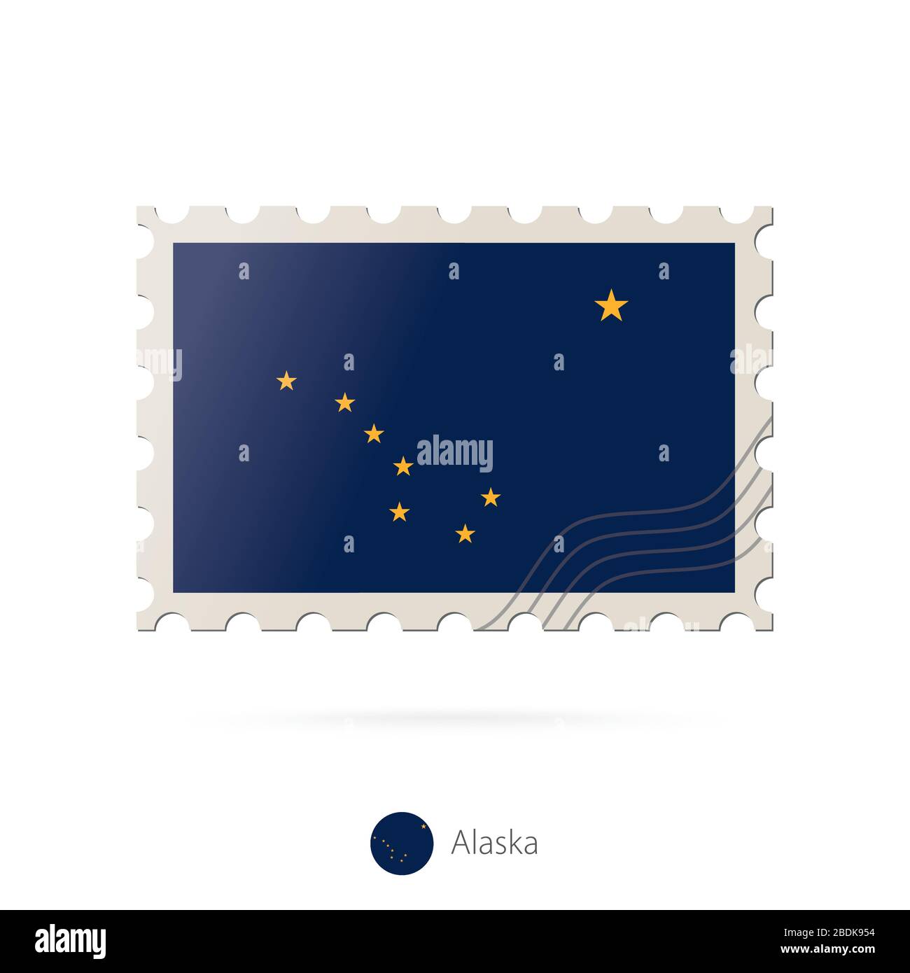 Postage stamp with the image of Alaska state flag. Alaska Flag Postage ...