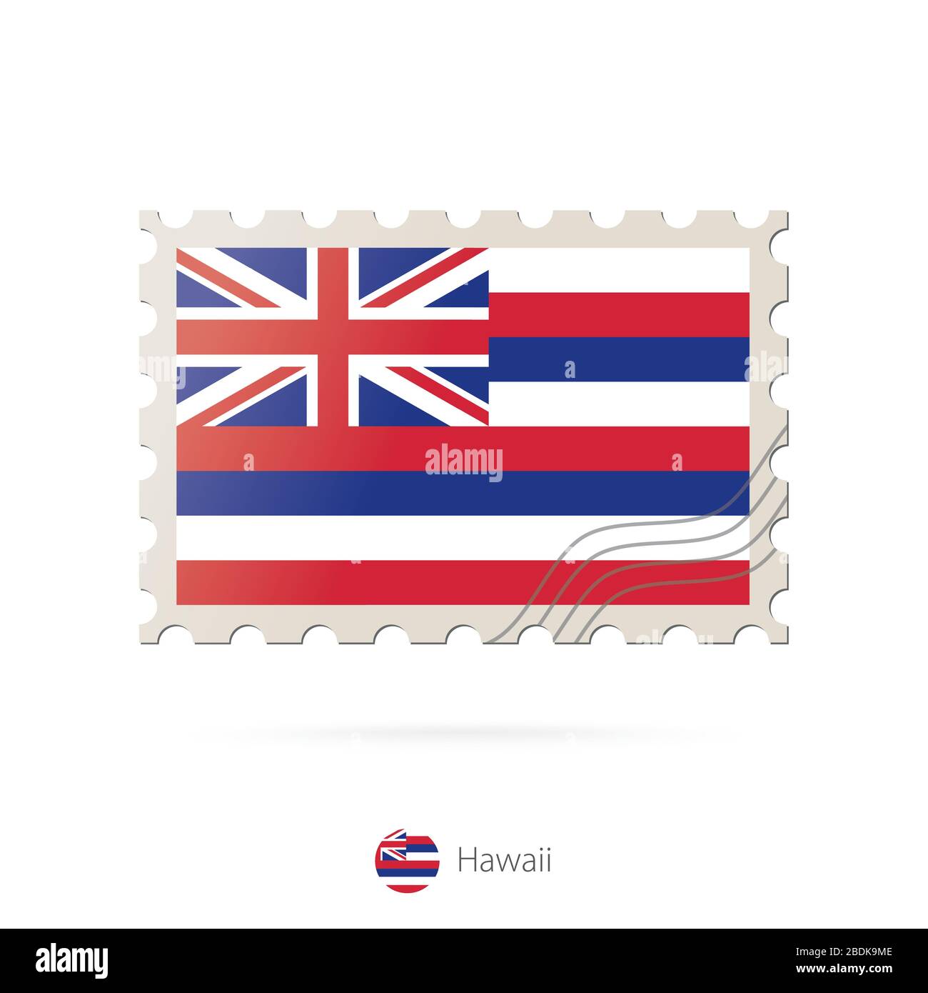 Postage stamp with the image of Hawaii state flag. Hawaii Flag Postage ...