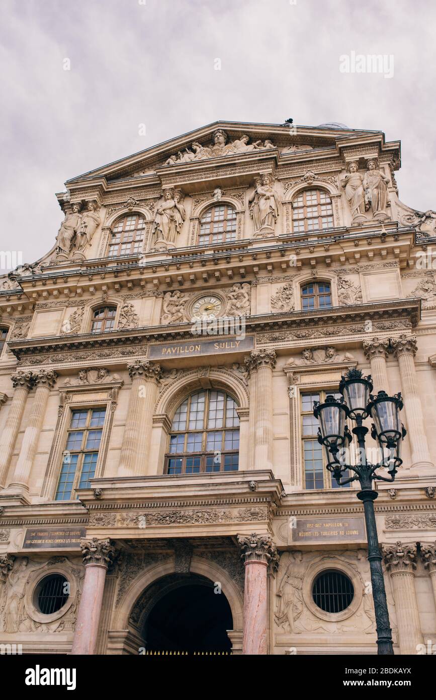 Paris, France : View of fragments of the Louvre buildings in the Louvre ...