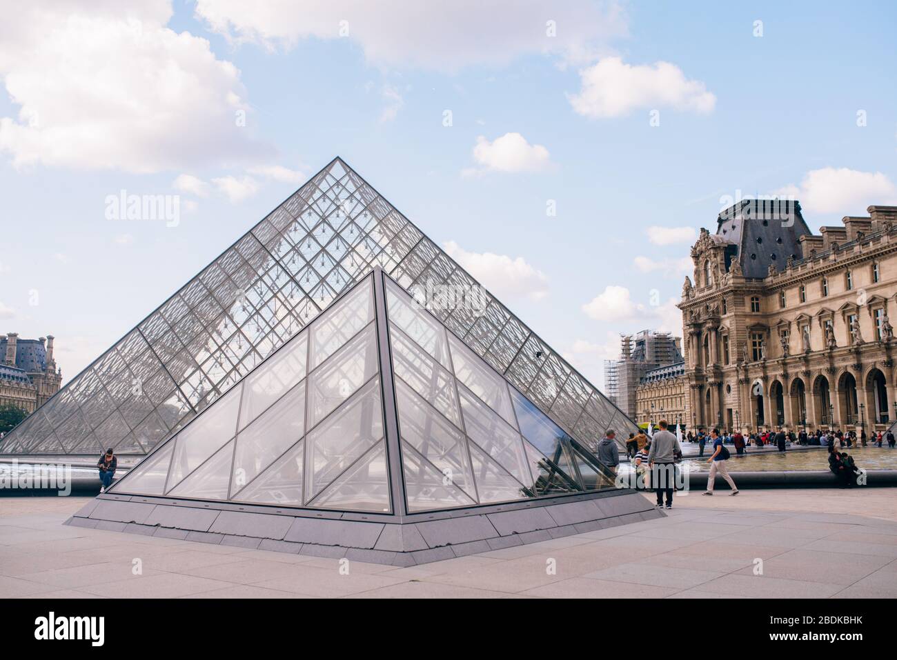 Paris, France : View of fragments of the Louvre buildings in the Louvre ...