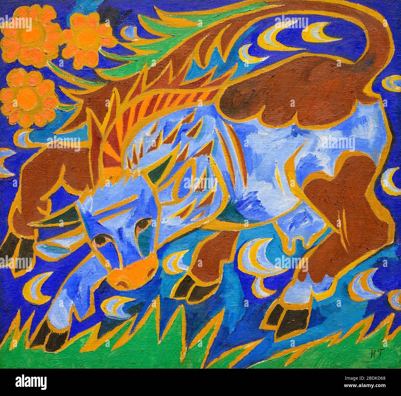 "The Blue Cow" (c. 1911) by Natalia Goncharova (1881–1962 Stock Photo ...