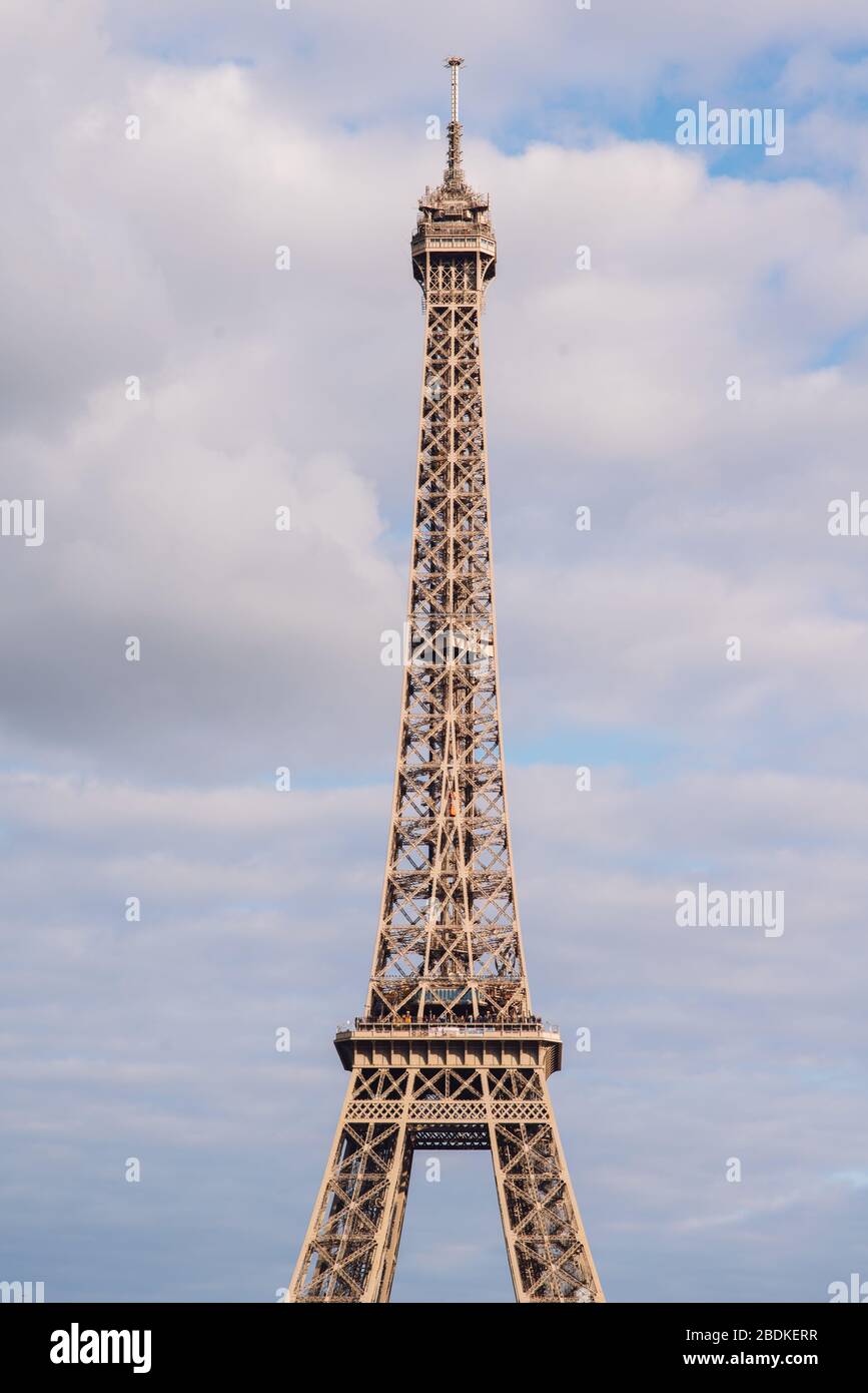 Paris, France, a Fragment of the construction of the Eiffel tower, one ...