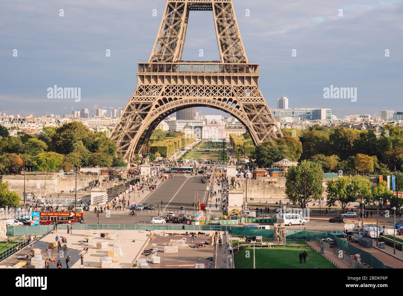 Paris, France, a Fragment of the construction of the Eiffel tower, one ...