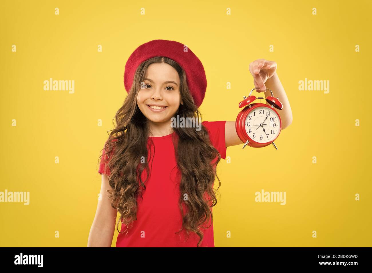 Controlling personal time. Schedule and time. Set up alarm clock. Child ...