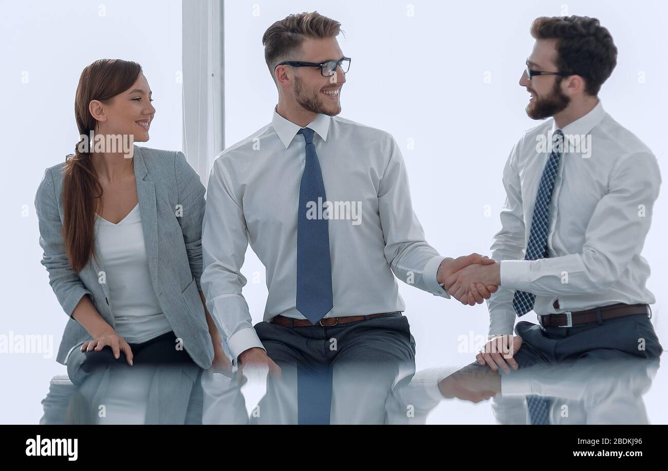 business background. business handshake in the new office Stock Photo ...