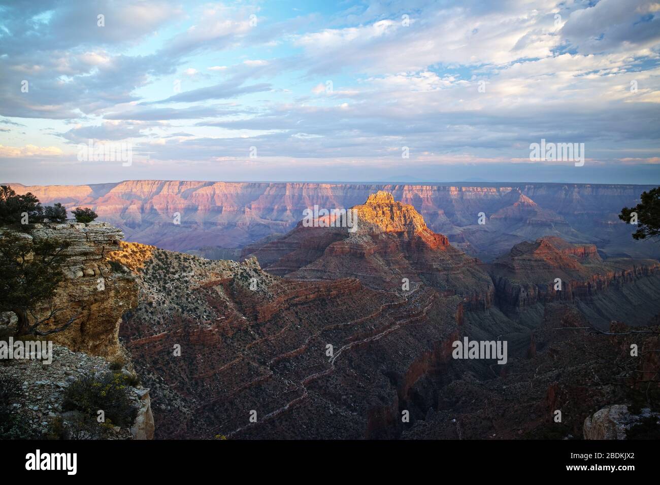 Sunset at Cape Royal, north rim Grand Canyon National Park, Arizona ...