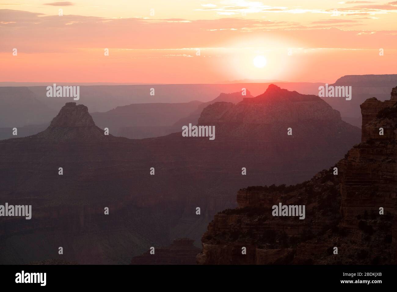 Sunset at Cape Royal, north rim Grand Canyon National Park, Arizona ...