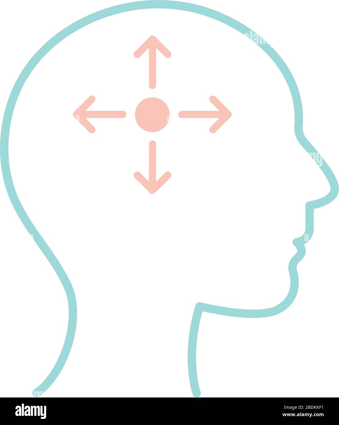 arrows inside human head line style icon vector design Stock Vector ...