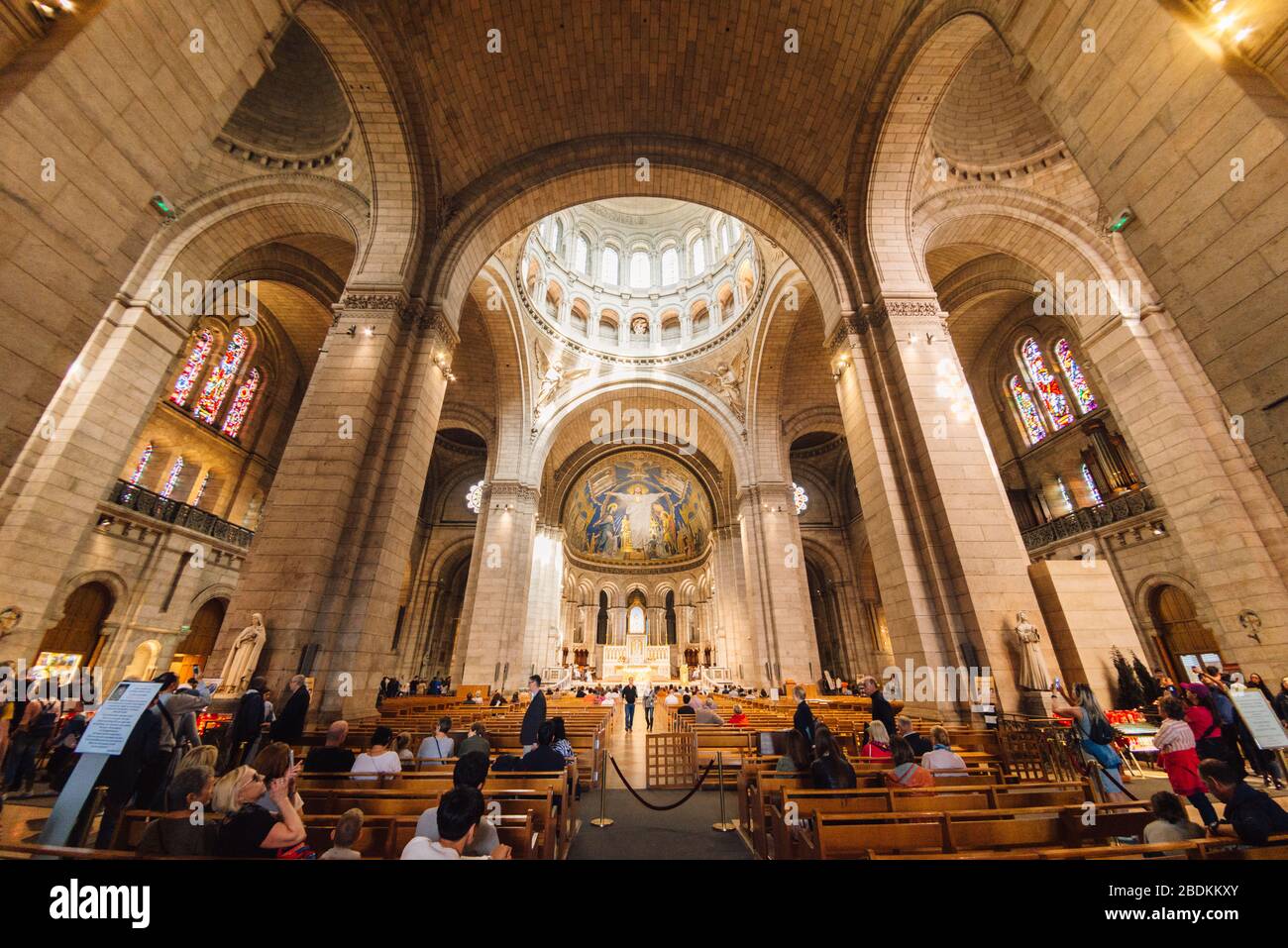 Interior view of the Basilica of the sacred Heart of Paris, commonly ...